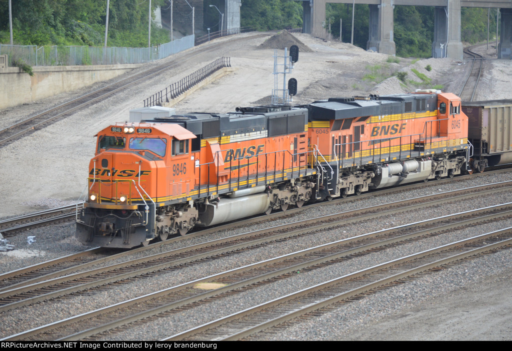 BNSF 9846 with a coal empty off the fort scott sub